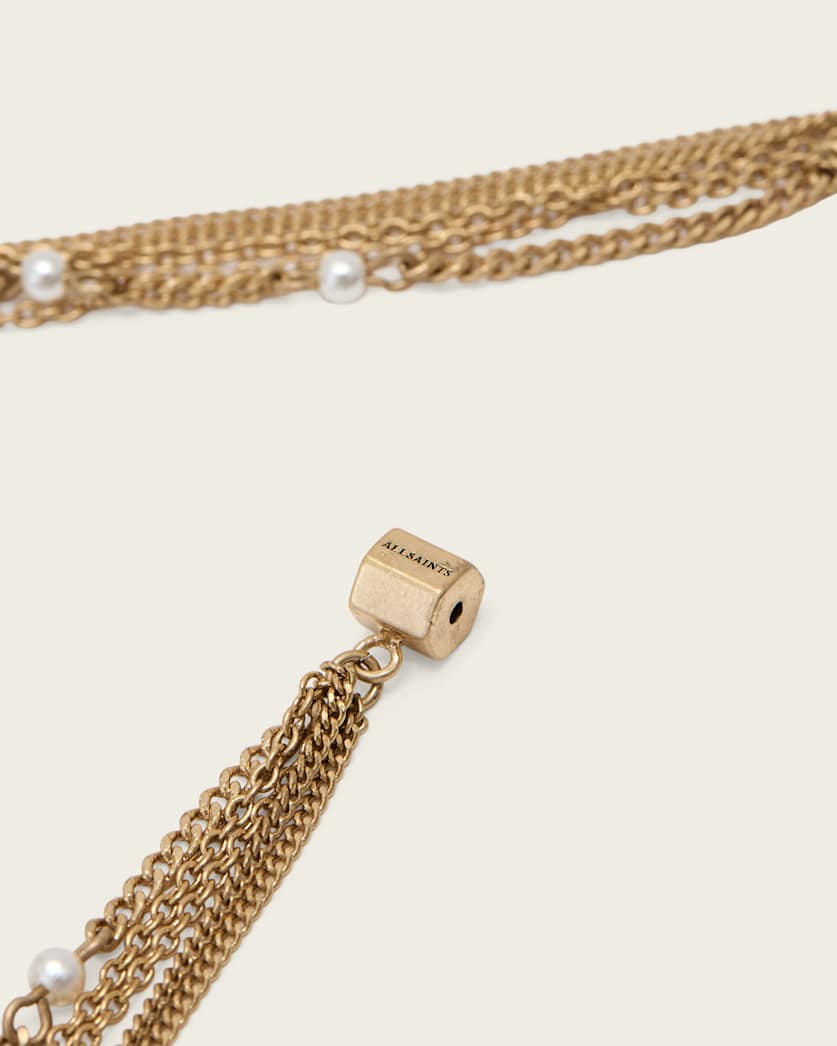 Rae Frontback Chain Earrings Antique Gold | ALLSAINTS